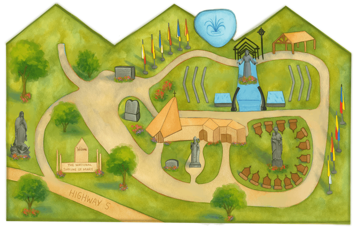 National Shrine Of Mary Map | National Shrine of Mary, Mother of the Church