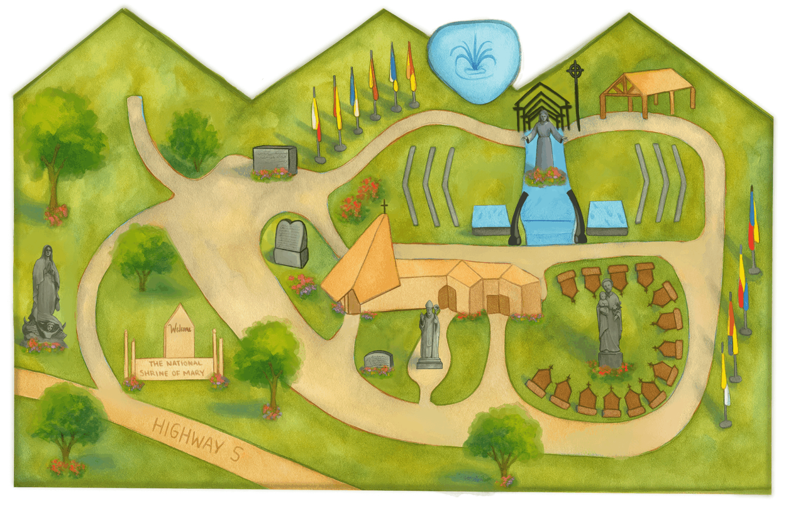 National Shrine Of Mary Map | National Shrine of Mary, Mother of the Church